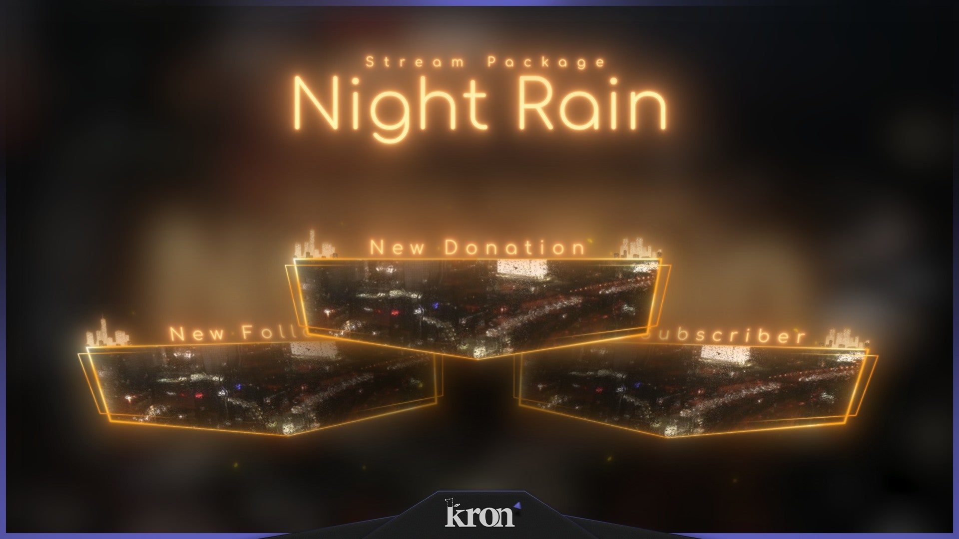 Night Rain Animated Alerts | Twitch Assets - byKron